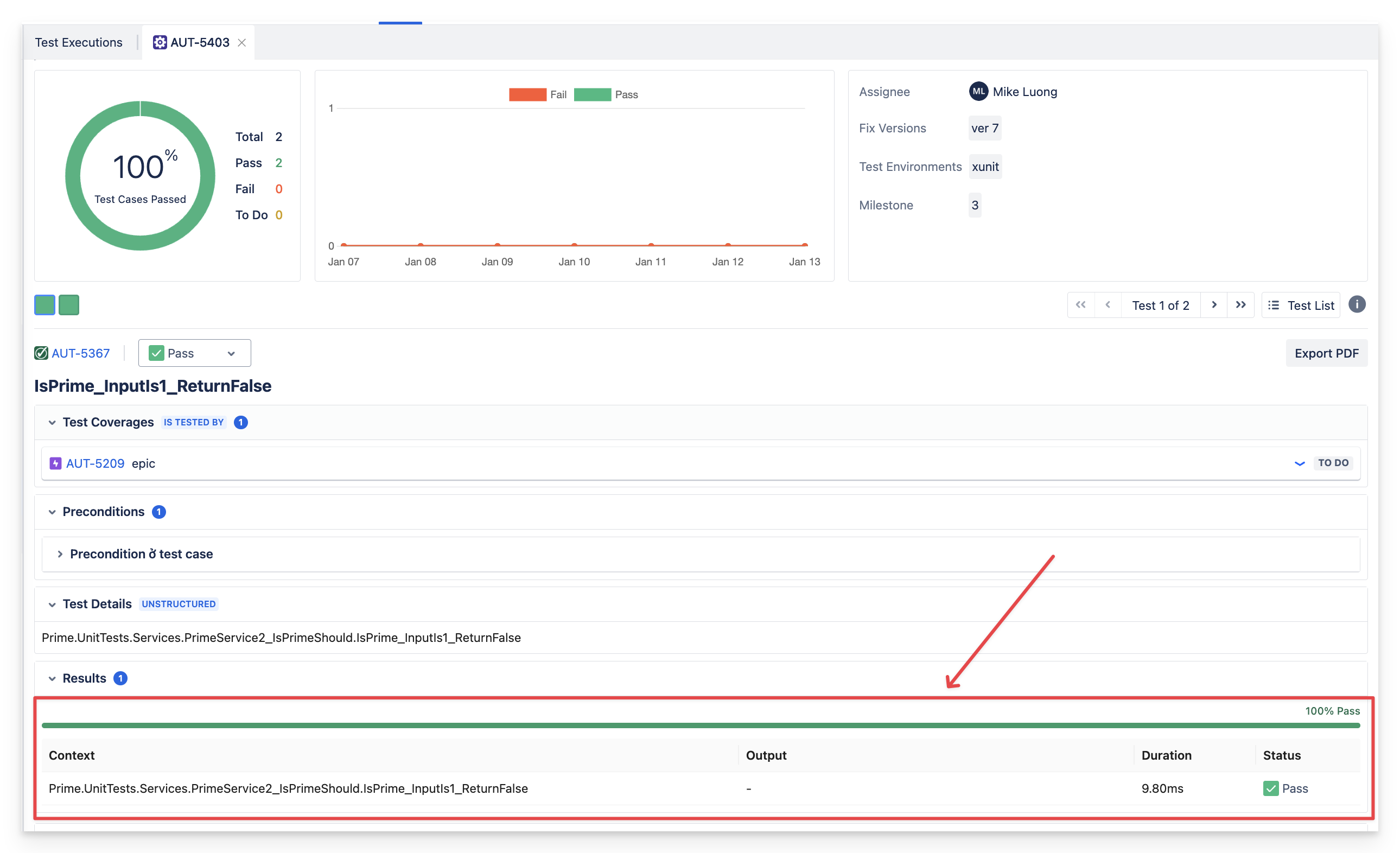 JUnit XML report JUnit XML report